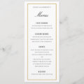 Solid Gold Border Elegant Wedding Menu Card | Zazzle