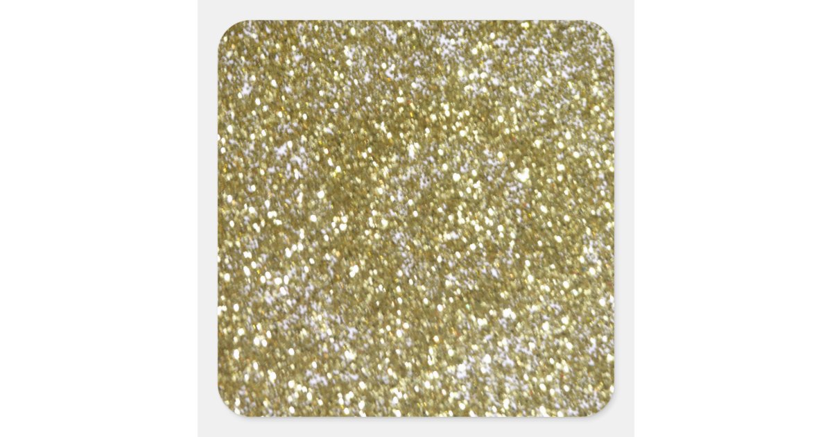 Solid Gold Glitter Square Sticker | Zazzle