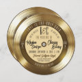 Solid Gold Vinyl Record Monogram Music Wedding Invitation | Zazzle