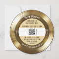 Solid Gold Vinyl Record Monogram Music Wedding Invitation | Zazzle