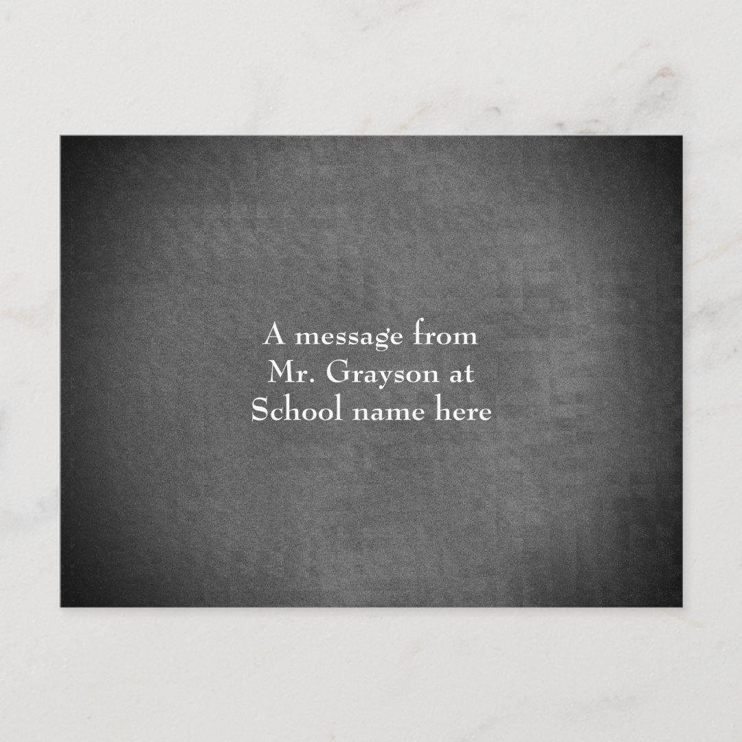Solid Gray Message From Teacher Postcard | Zazzle