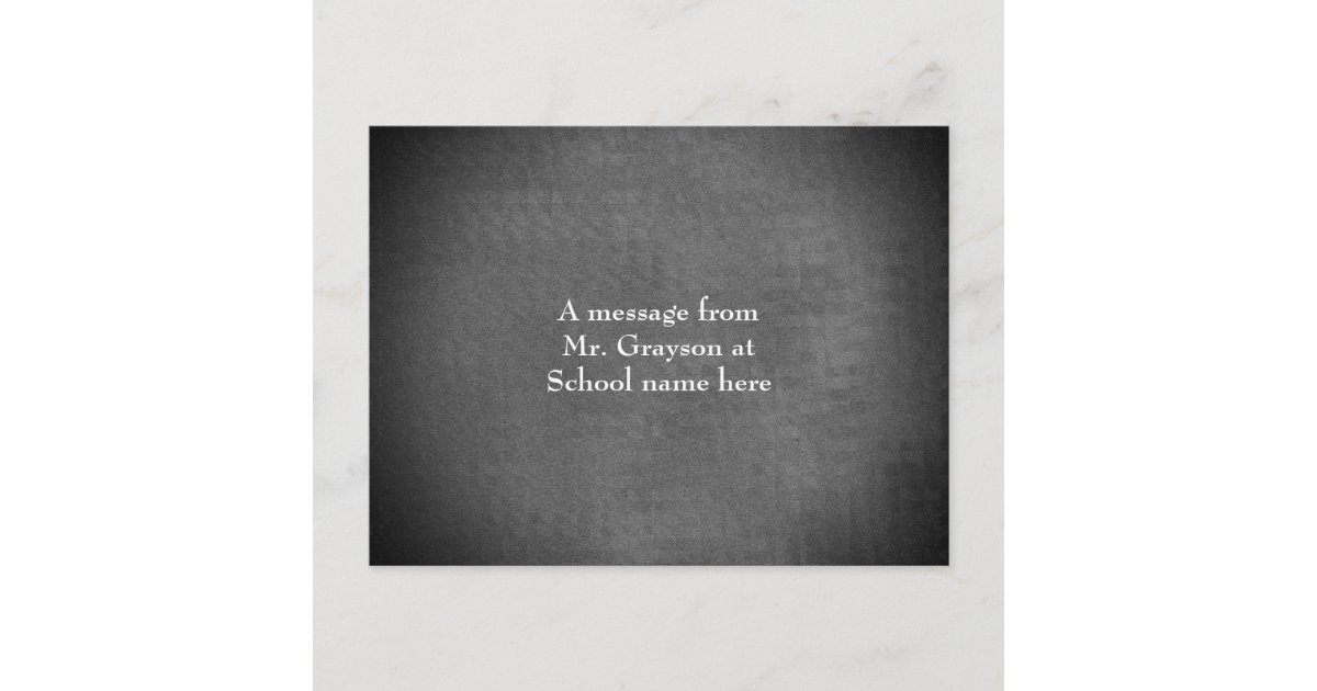 Solid Gray Message From Teacher Postcard | Zazzle