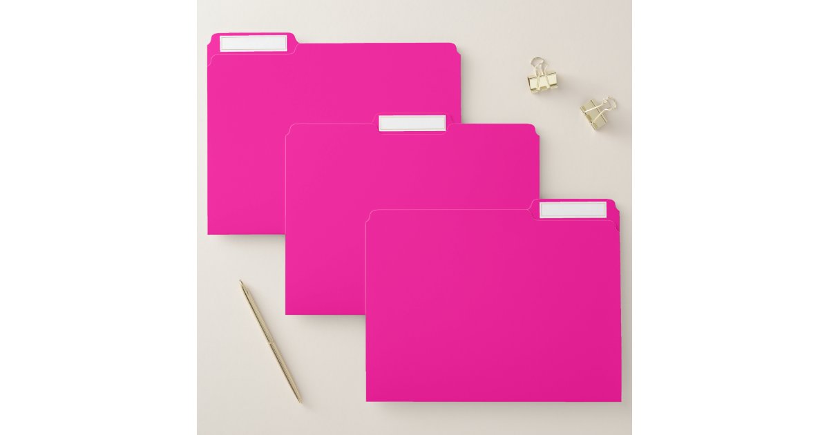 Solid Hot Pink File Folder | Zazzle