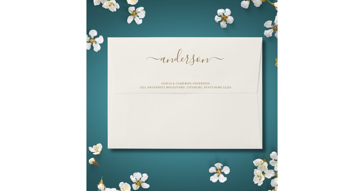Solid Ivory Cream Wedding 5x7 Envelope | Zazzle