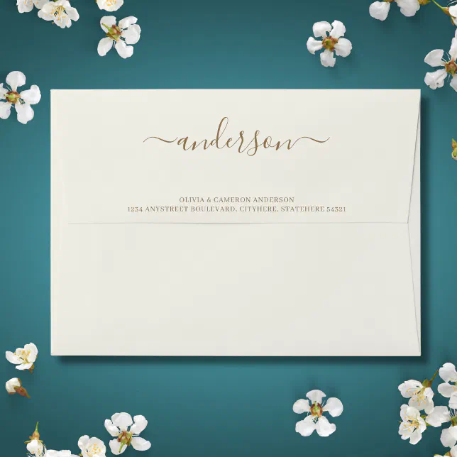 Solid Ivory Cream Wedding 5x7 Envelope | Zazzle