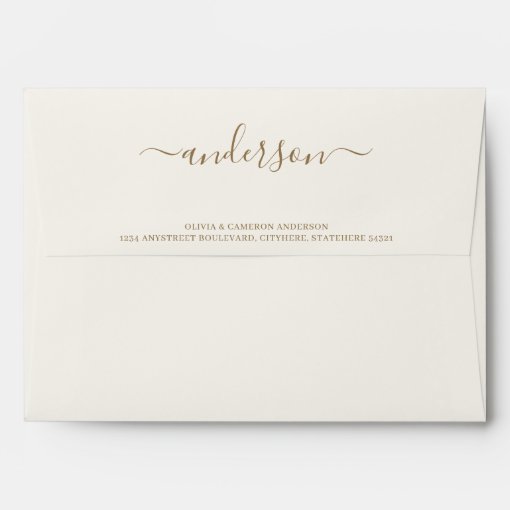 Solid Ivory Cream Wedding 5x7 Envelope | Zazzle