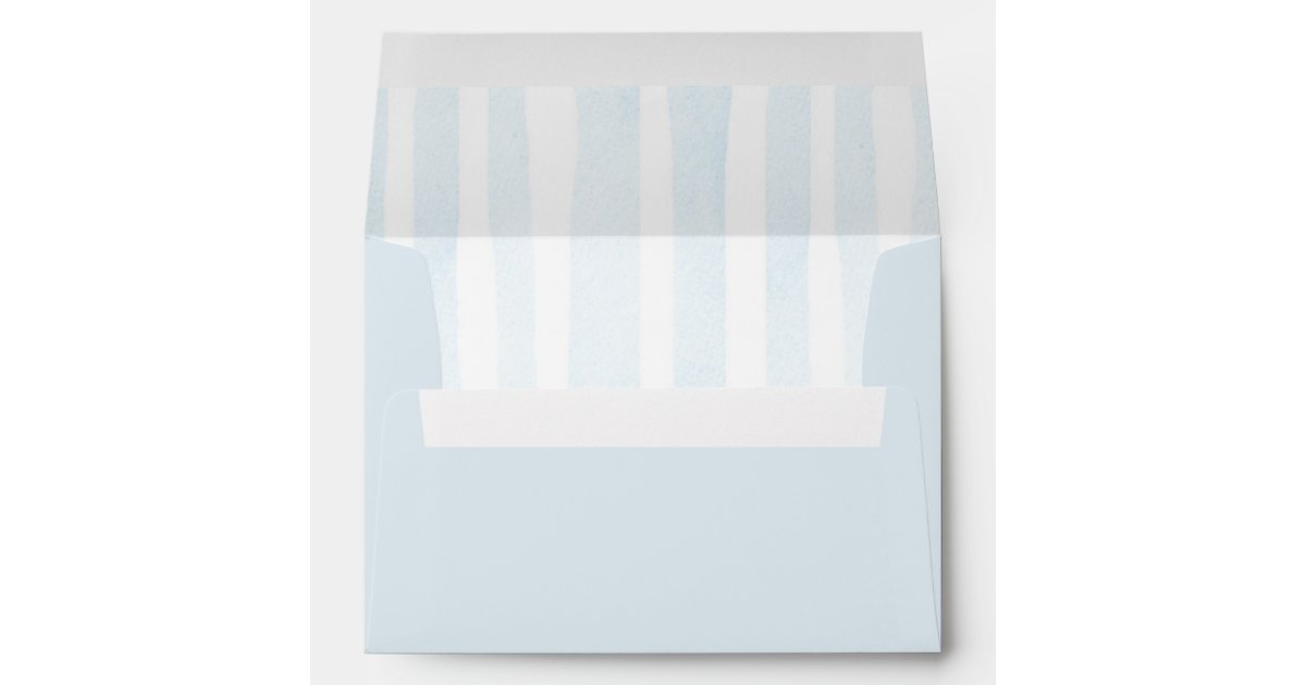 Solid Light Blue & Stripes Envelope | Zazzle