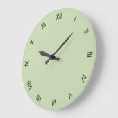 Solid Light Green Roman Numerals Large Clock | Zazzle