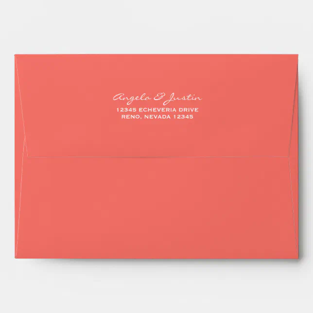 Solid Living Coral Envelope | Zazzle