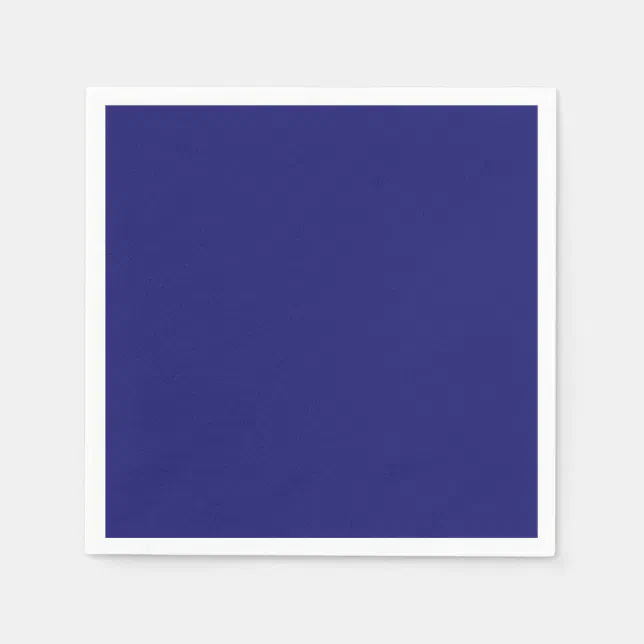 Solid Midnight Blue Color Minimalist Plain Napkins | Zazzle