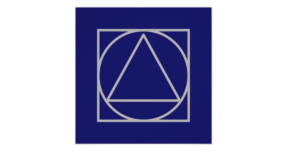 Solid Midnight Blue Square Circle Triangle Shapes Poster | Zazzle