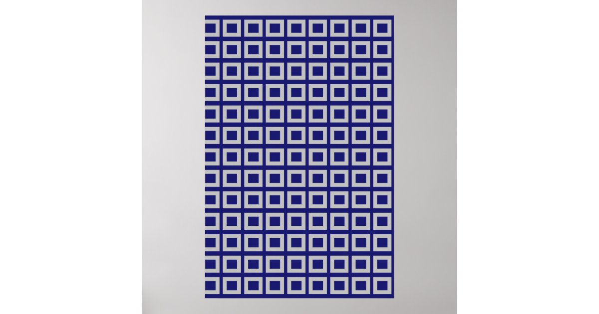 Solid Midnight Blue Square Shapes Poster | Zazzle