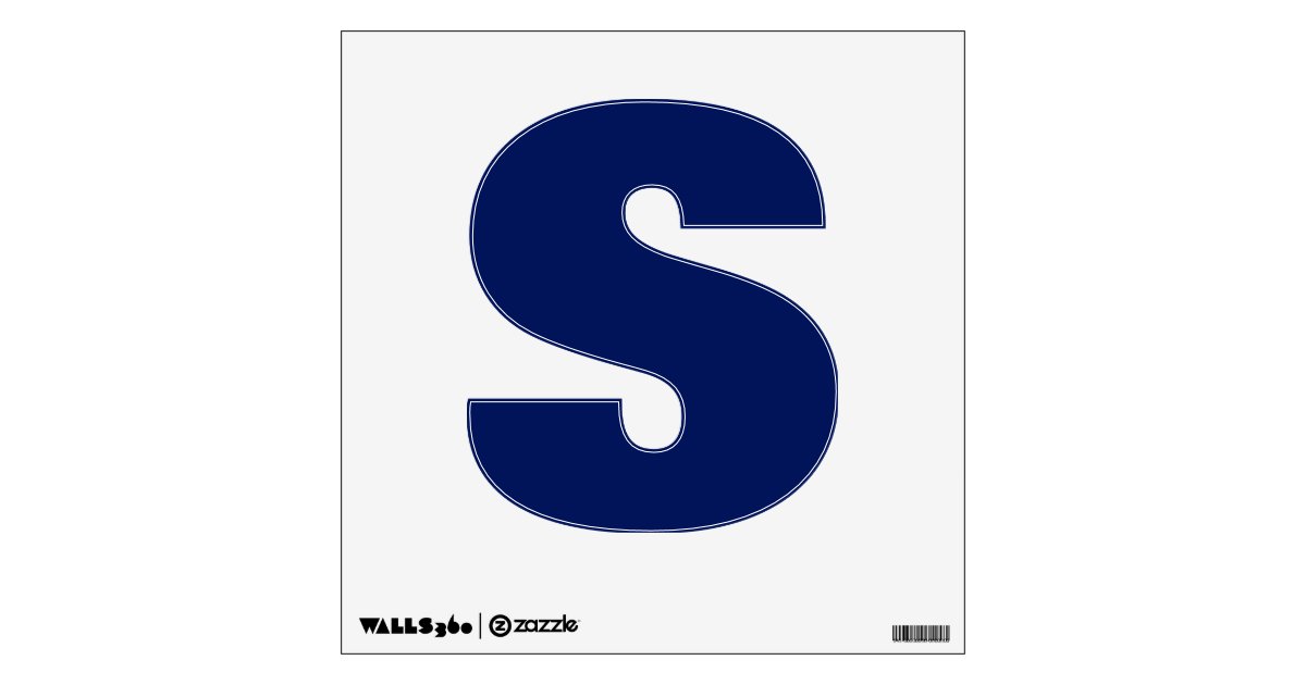 Solid navy blue alphabet letter or numbers plain wall decal | Zazzle