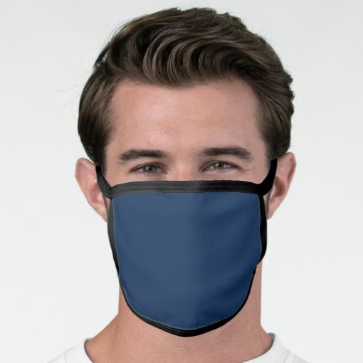Solid Navy Blue Color Face Mask | Zazzle