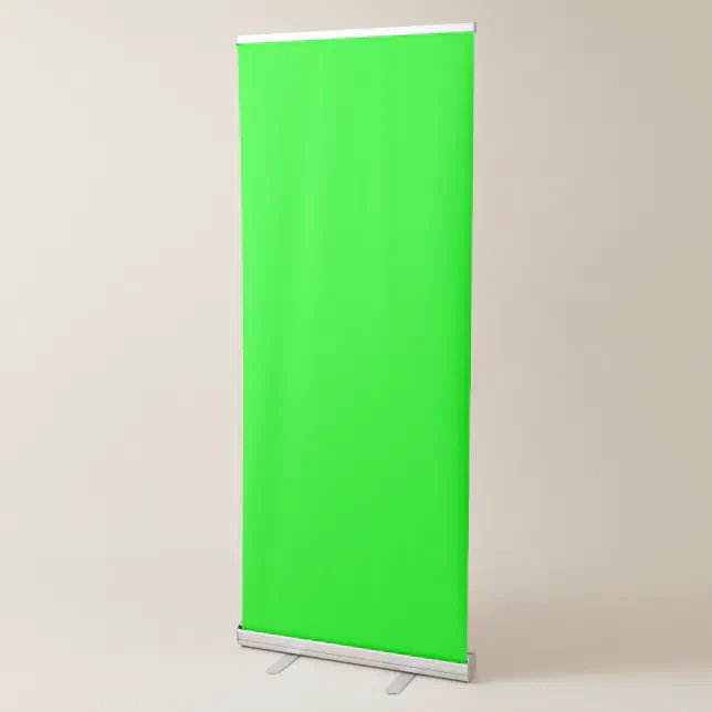 Solid neon green screen chroma key background retractable banner | Zazzle