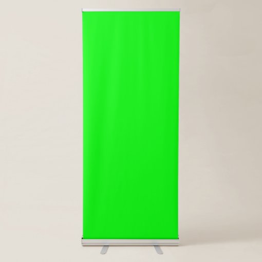 Solid neon green screen chroma key background retractable banner | Zazzle
