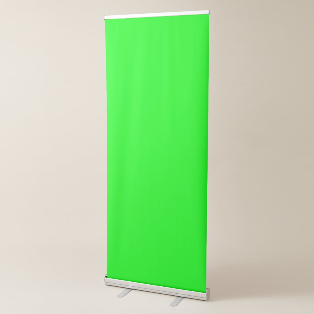 Solid neon green screen chroma key background retractable banner | Zazzle