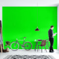 Solid neon green screen chroma key WFH background Wallpaper | Zazzle