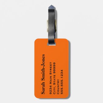 Solid Orange Luggage Tag | Zazzle
