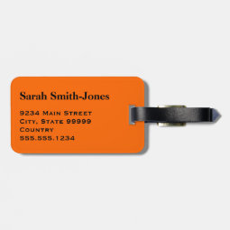 Solid Orange Luggage Tag | Zazzle