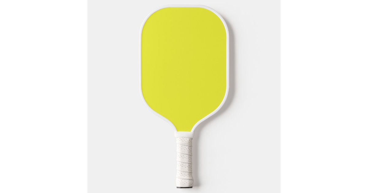 Solid plain bright yellow pickleball paddle | Zazzle