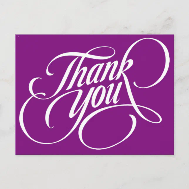 SOLID PURPLE POST CARD BEALEADER THANK YOU | Zazzle
