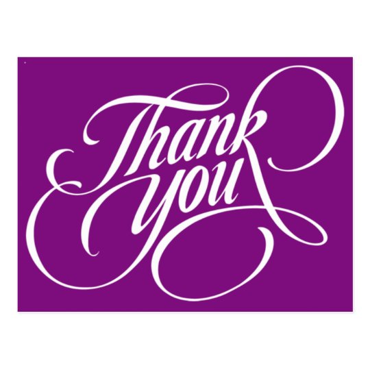 SOLID PURPLE POST CARD BEALEADER THANK YOU | Zazzle.com