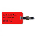 Solid Red Luggage Tag | Zazzle