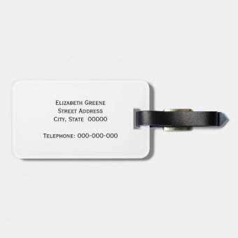 Solid Red, Navy Blue Ribbon Name Monogram Luggage Tag | Zazzle