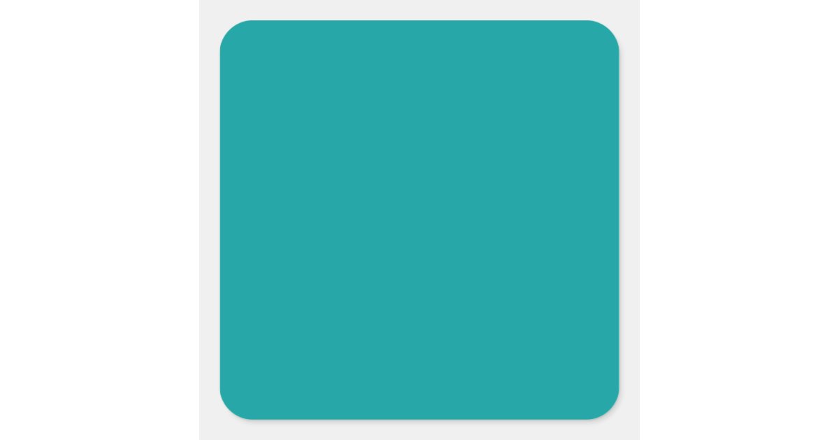 Solid Turquoise 009999 Color Background Square Sticker | Zazzle