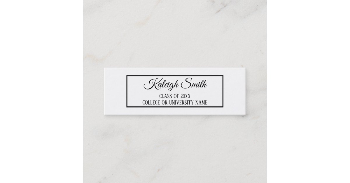 Solid White Graduation Insert Name Card | Zazzle