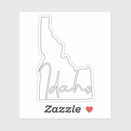Solid White Idaho State Sticker | Zazzle