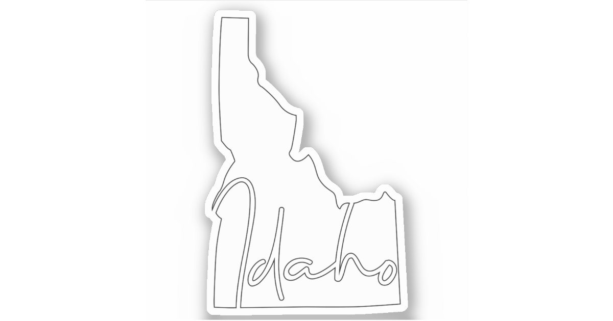 Solid White Idaho State Sticker | Zazzle