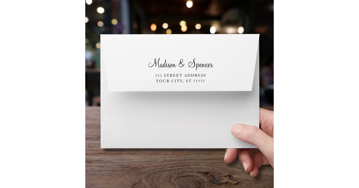 Solid White Simple Wedding 5x7 Envelope | Zazzle
