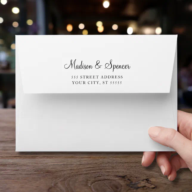 Solid White Simple Wedding 5x7 Envelope | Zazzle