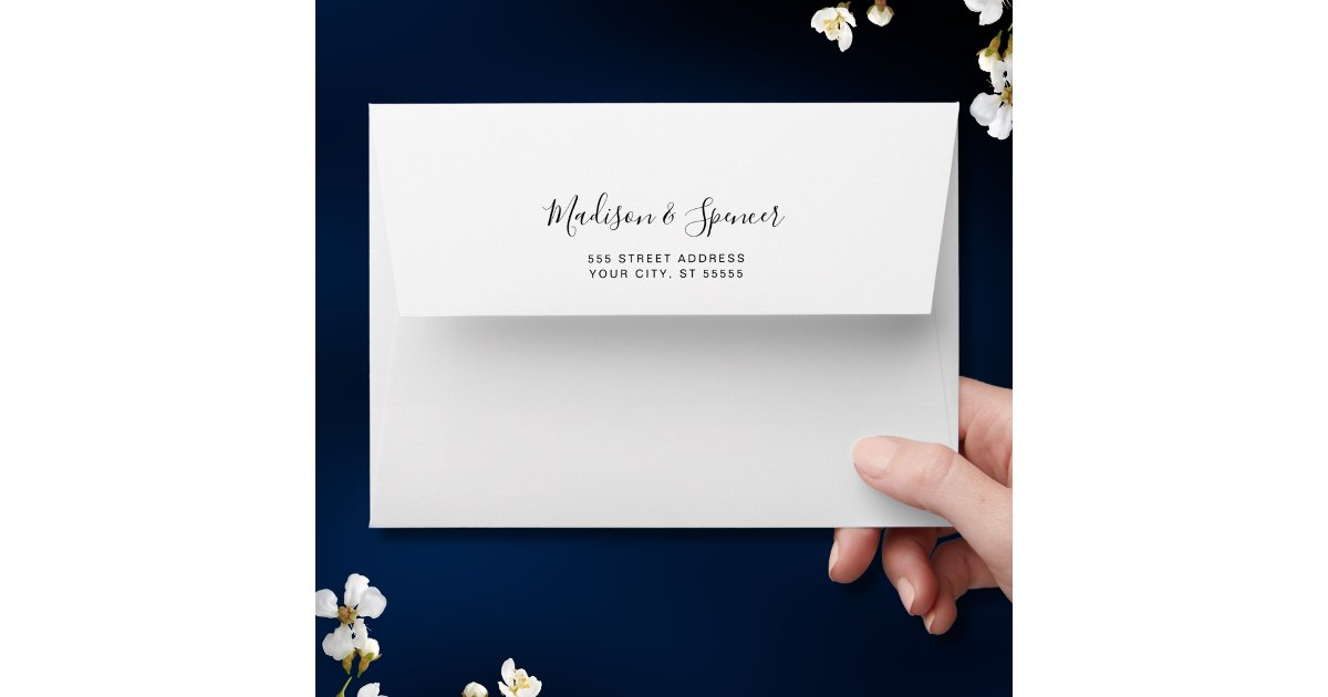 Solid White Wedding 5x7 Envelope | Zazzle