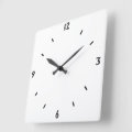 Solid White with Black numbers Square Wall Clock | Zazzle