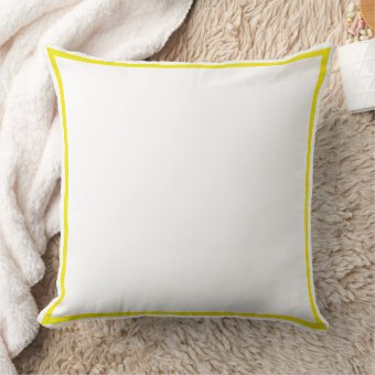 Solid White with Yellow & Reverse Solid Yellow Throw Pillow | Zazzle