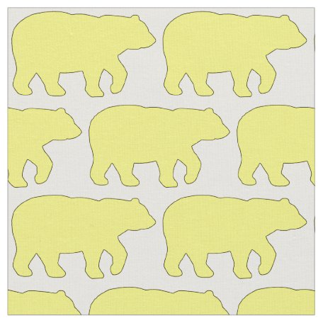 Solid Black Bear on White Background Fabric H | Zazzle.com