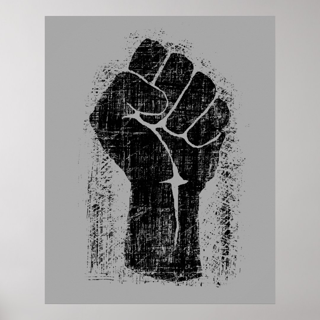 Solidarity Fist in Distressed Style Poster | Zazzle