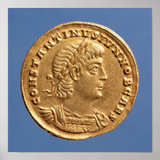 Solidus of Constantine II Caesar cuirassed Poster | Zazzle