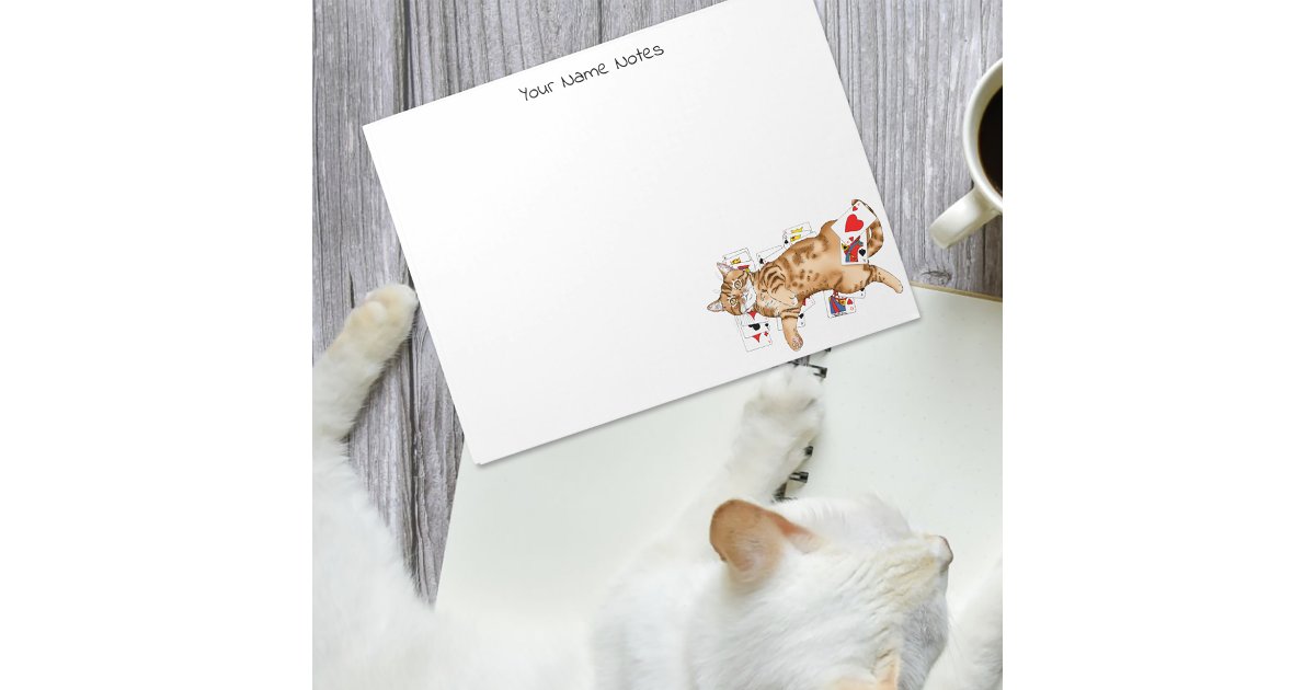 Solitaire Game Cards Cat Notepad | Zazzle