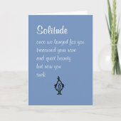 Solitude, A Funny Thinking Of You Poem Card | Zazzle