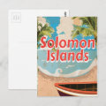 Solomon Islands Vintage vacation Poster Postcard | Zazzle