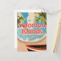Solomon Islands Vintage vacation Poster Postcard | Zazzle