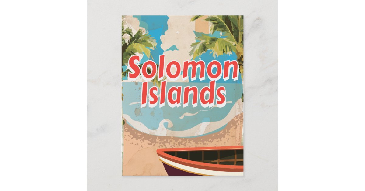 Solomon Islands Vintage vacation Poster Postcard | Zazzle