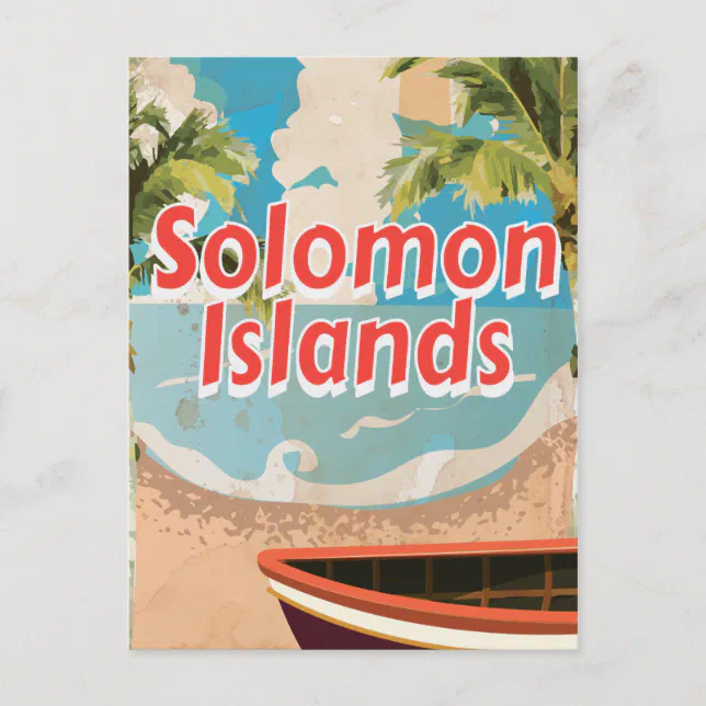 Solomon Islands Vintage vacation Poster Postcard | Zazzle