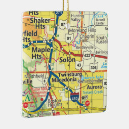 Solon Ohio Road Map Ceramic Ornament | Zazzle