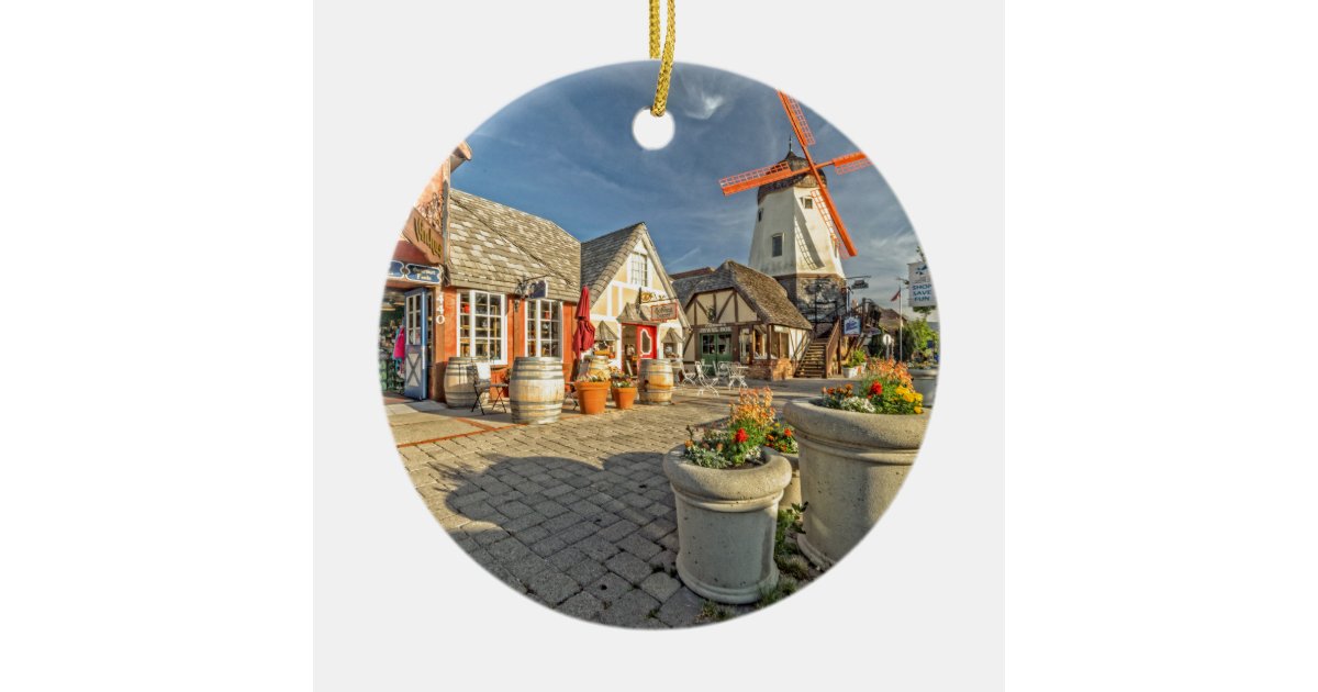 Solvang Windmill View Ceramic Ornament | Zazzle