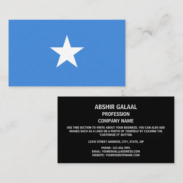 Somali Flag, Flag of Somalia Business Card | Zazzle